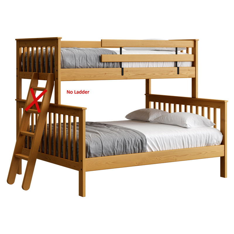 Mission Bunk Bed - TwinXL Over Queen. Omit Ladder – Crate Designs Furniture