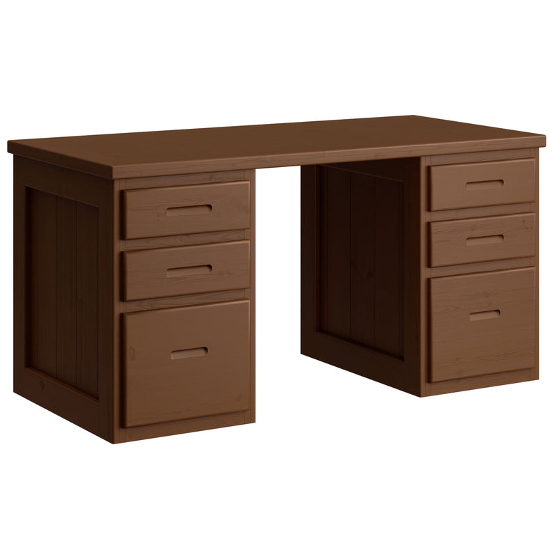 Desk, 3 Drawers On Both Sides. 58in, 66in – Crate Designs Furniture