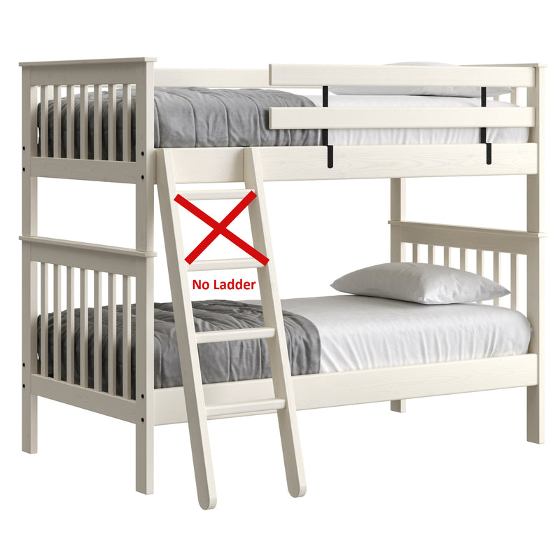 Mission Bunk Bed - Twin Over Twin. Omit Ladder – Crate Designs Furniture