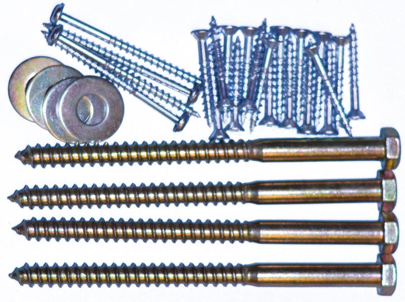 Bookcase bed hardware kit. 5 1/2in lag bolts. – Crate Designs Furniture